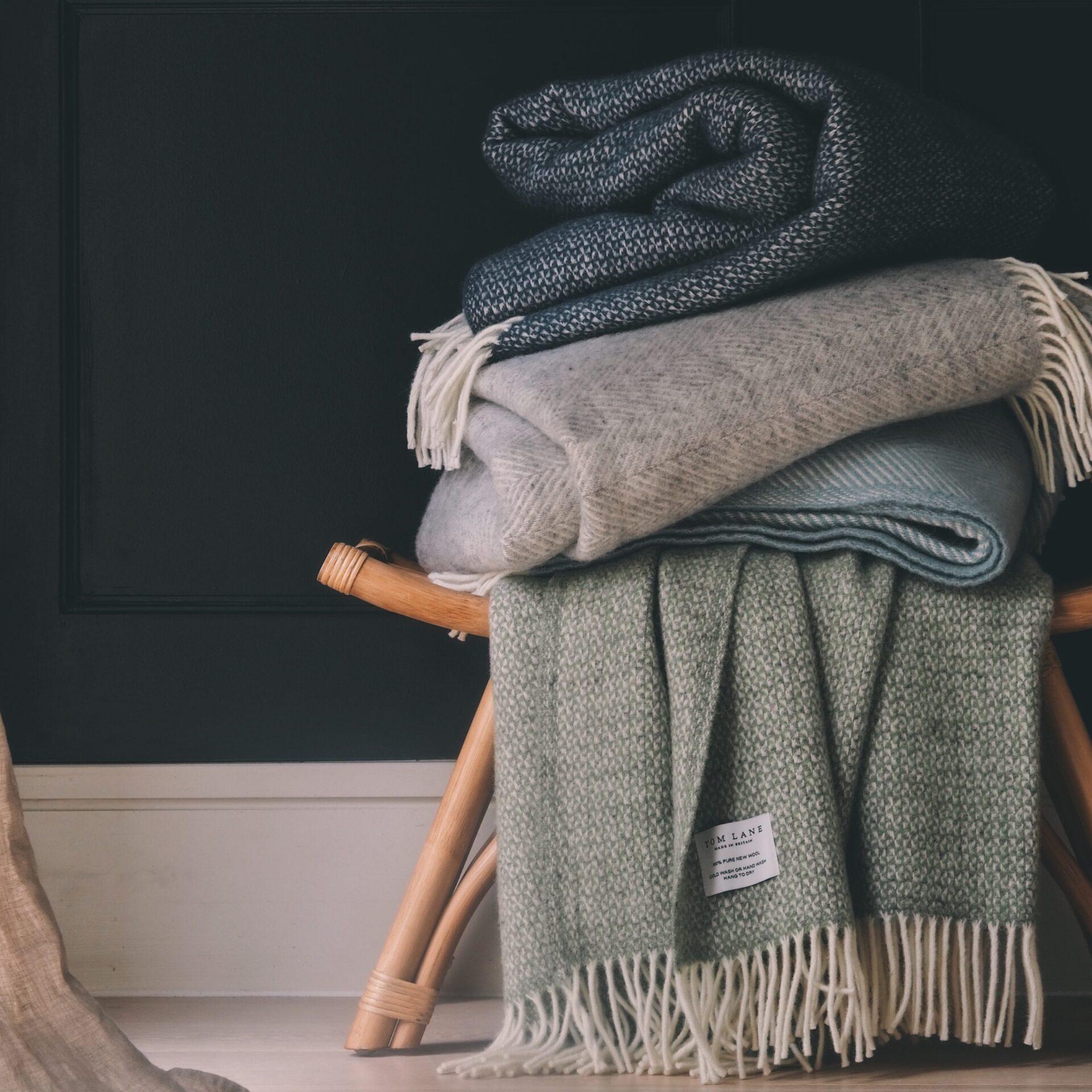 Sage Green Throw - Tom Lane, Made in Britain.