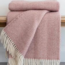 Dusky Pink Throw - Tom Lane, Made in Britain.