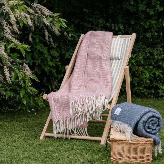 Dusky Pink Throw - Tom Lane, Made in Britain.