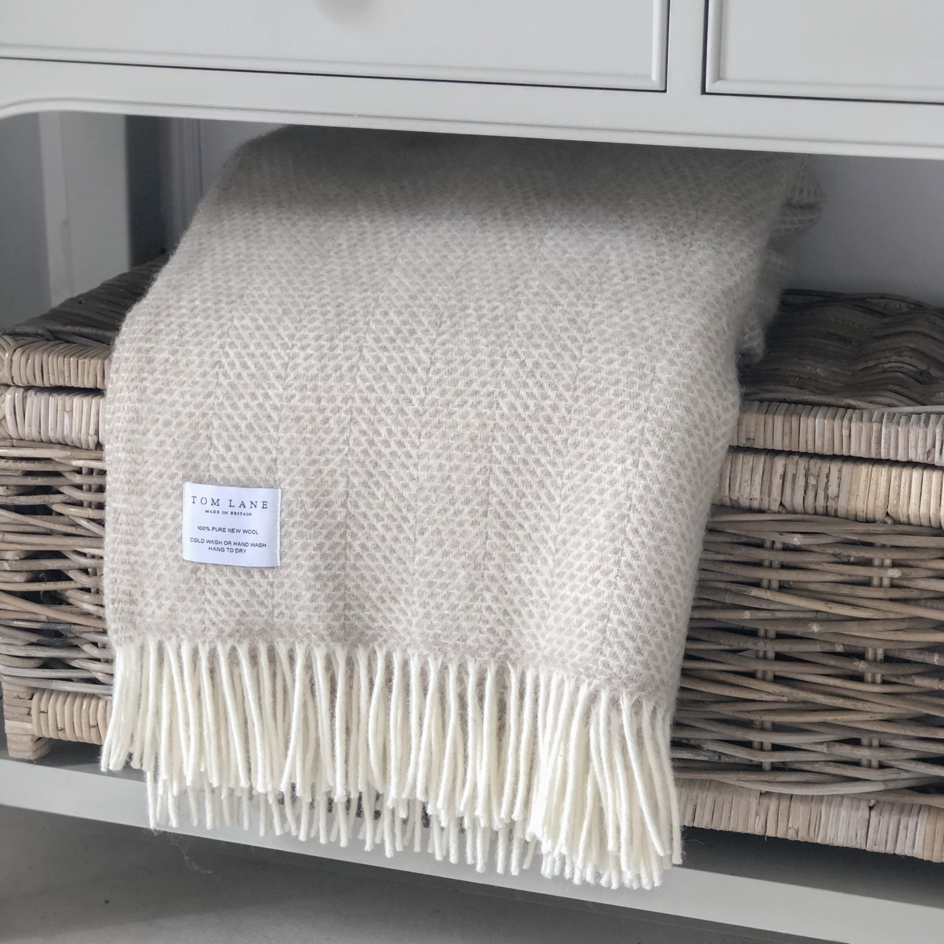 Beige Wool Throw - Tom Lane