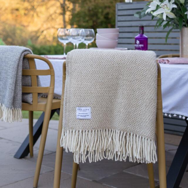 Beige Wool Throw - Tom Lane