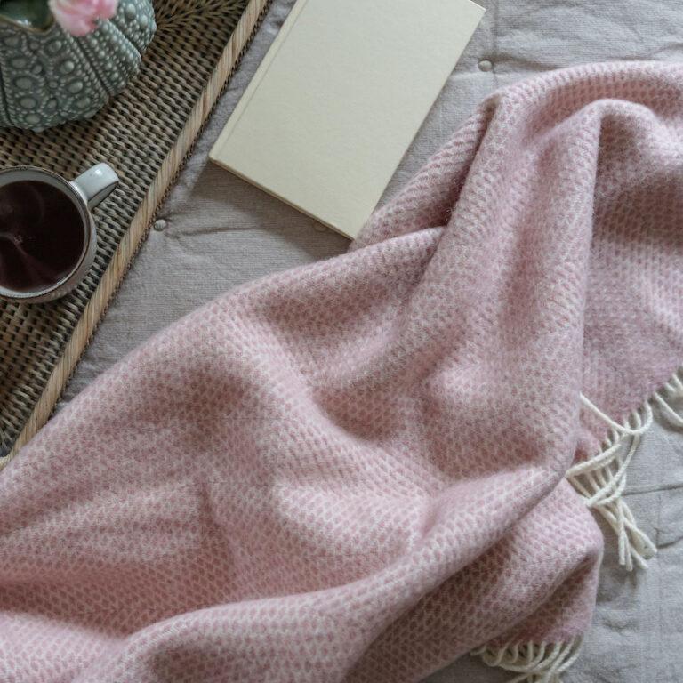 Dusky Pink Throw - Tom Lane, Made in Britain.