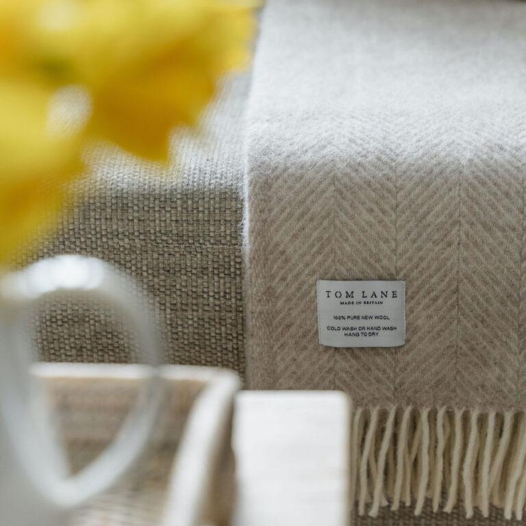 Mouse Herringbone Throw - Tom Lane, Made in Britain.